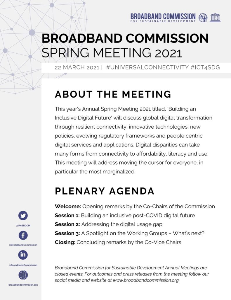 2021 Annual Spring Meeting of the Broadband Commission - Broadband ...